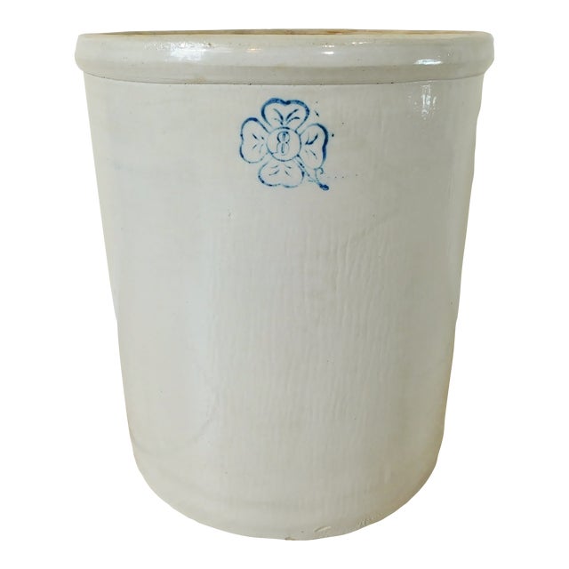 Large Antique 8 Gallon Stoneware Crock | Chairish