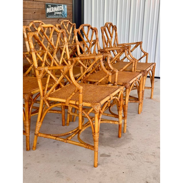 Mid-20th Century Italian Restored Refinished Rattan Cane Chippendale ...