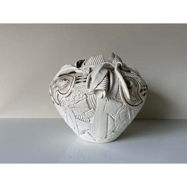 Gail Markiewicz Art Patchwork Sculptural Pottery Vase | Chairish