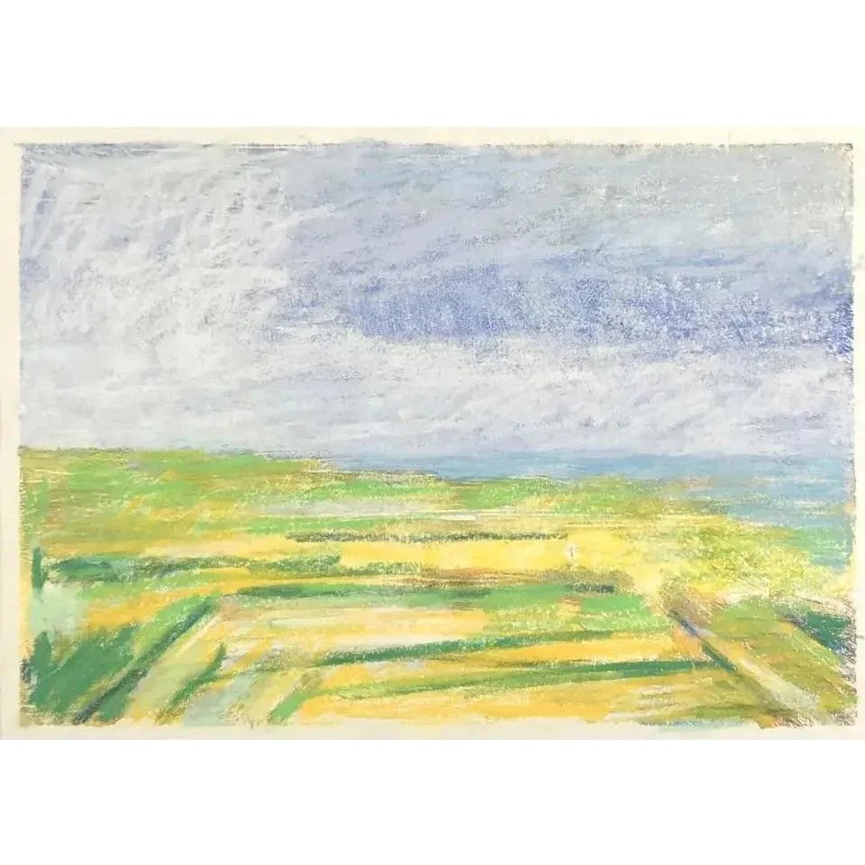 "Hermosa Beach, Yellow and Green" - Contemporary Abstract Pastel ...