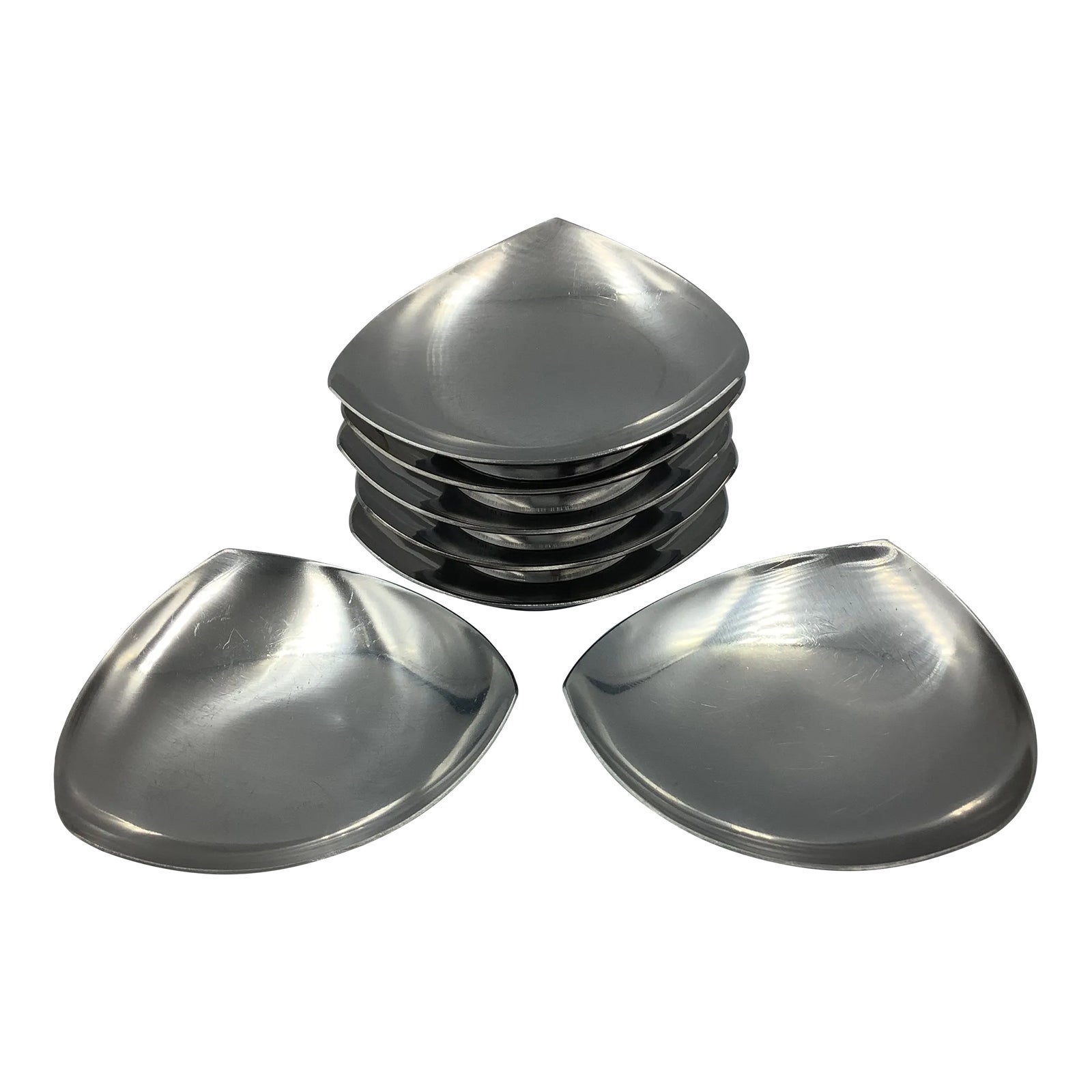 Mid Century Danish Stainless Triangle Footed Butter Pats Bowls - Set of ...