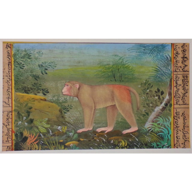 Vintage Indian Monkey Folk Art Painted on Paper | Chairish