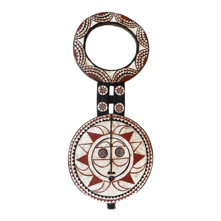 Large African Baule Tribe Moon Mask 66" H | Chairish