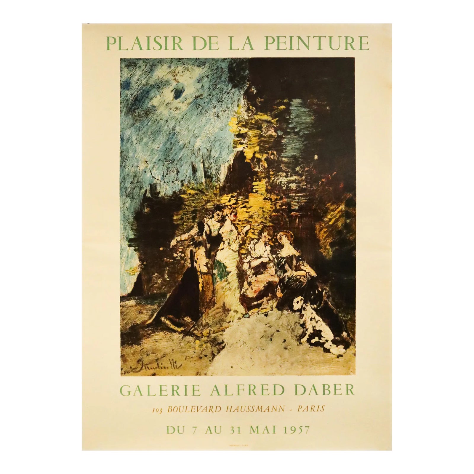 1957 French Exhibition Poster - Plaisir De La Peinture, Galerie Alfred ...