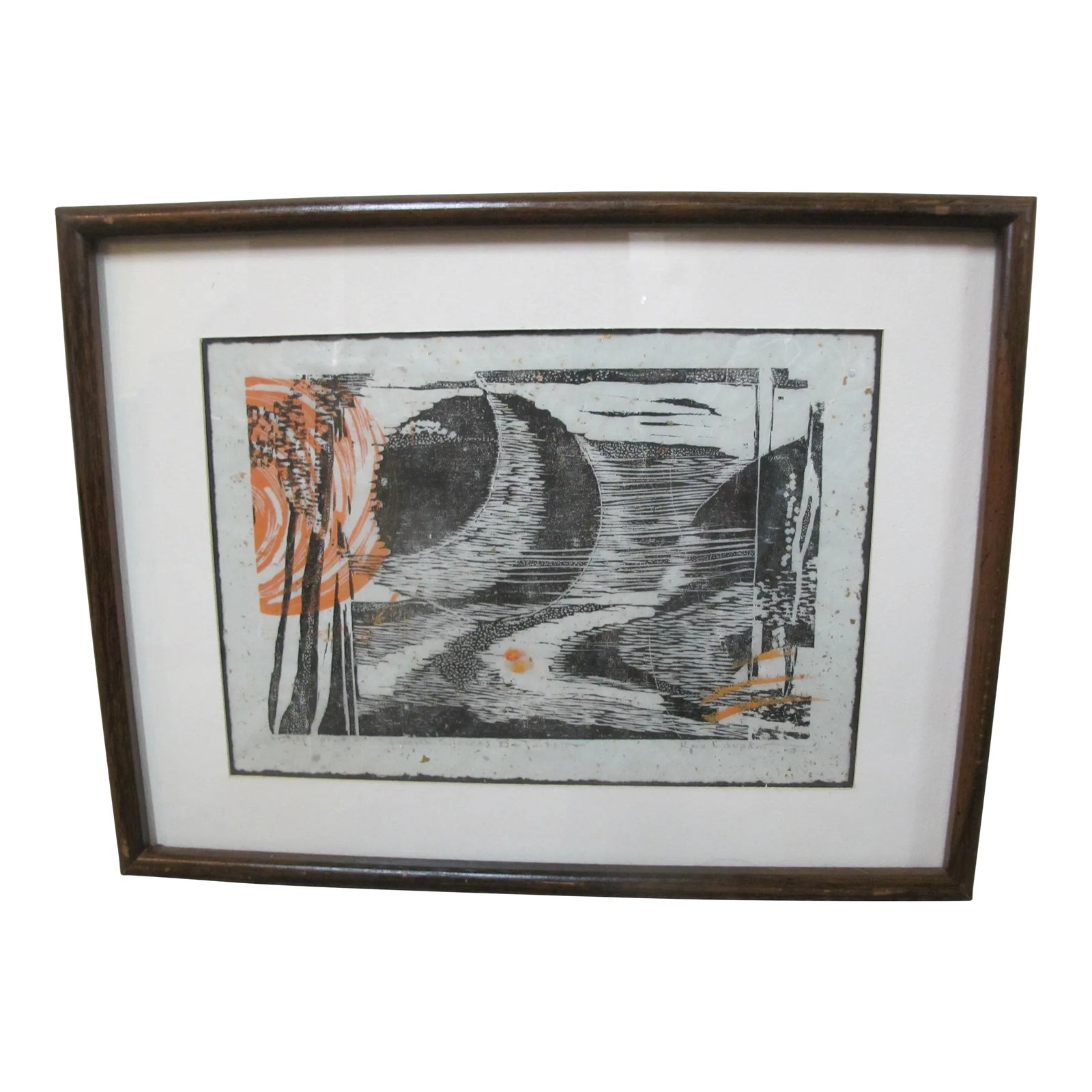 Kay Langdon Signed Framed Artist Proof Multi-Media Woodcut With ...
