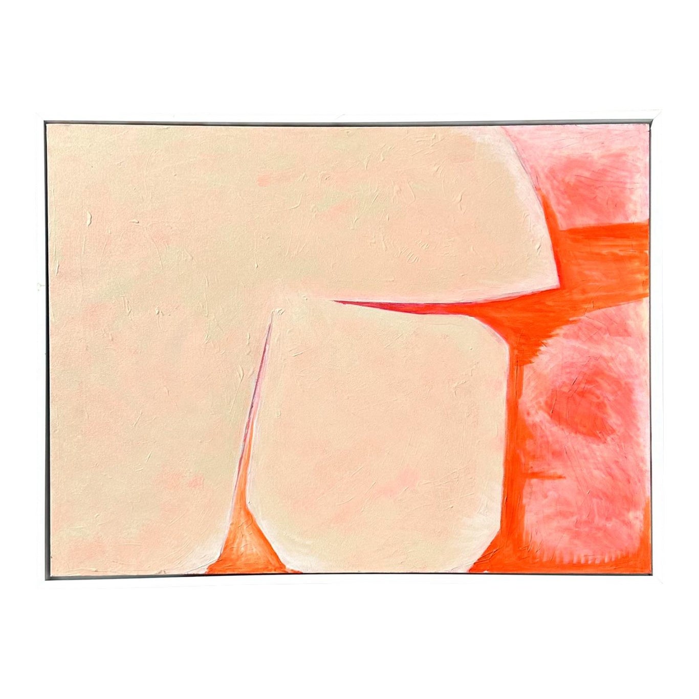 Original Abstract Angular Shapes Oil Painting on Canvas | Chairish