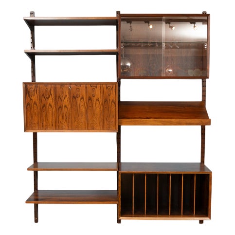 Danish Royal System Two-Bay Wall System in Rosewood by Poul Cadovius ...
