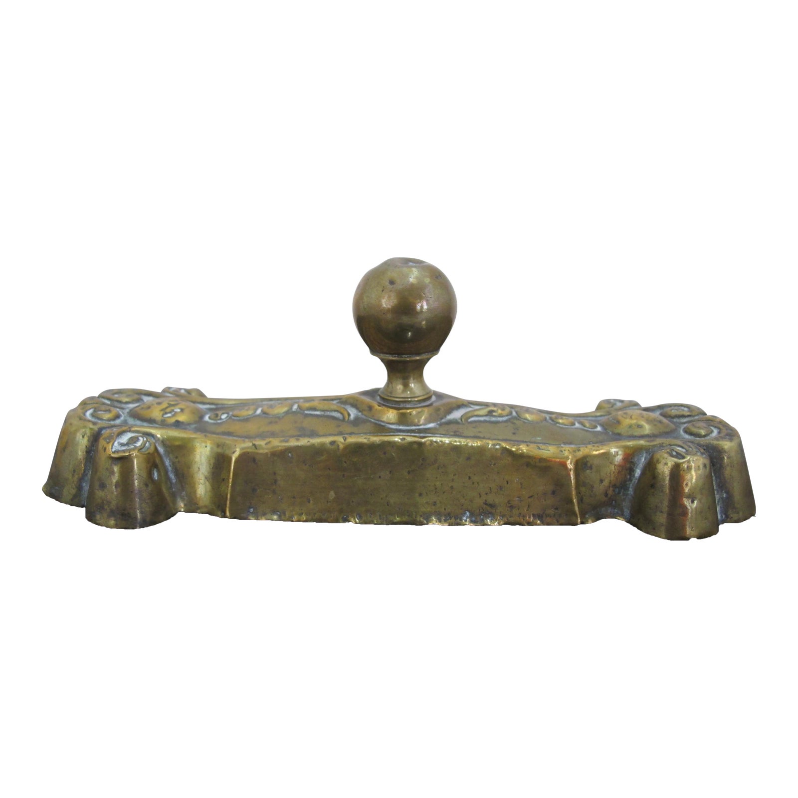 Victorian Antique Brass & Cast Iron Fancy Paperweight or Doorstop | Chairish