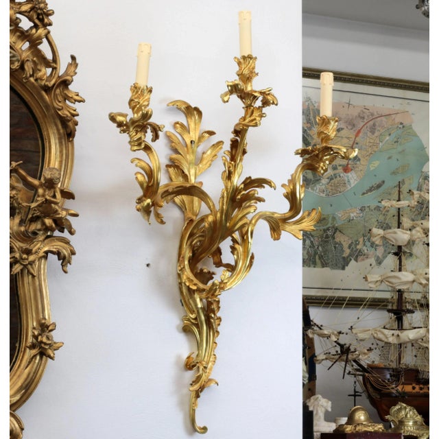 Rococo Style Wall Sconces, Set of 2 | Chairish