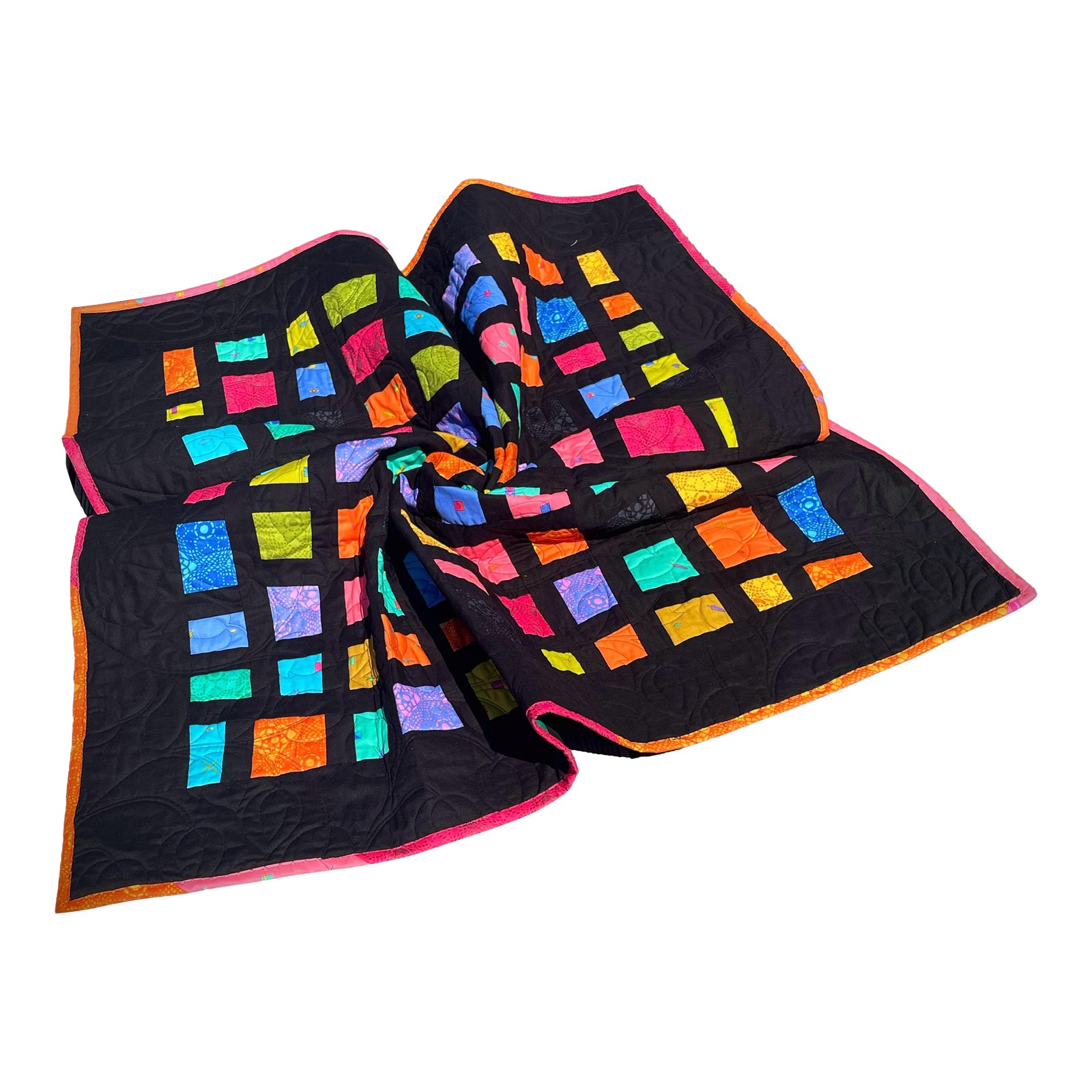 Neon Glow Quilt | Chairish