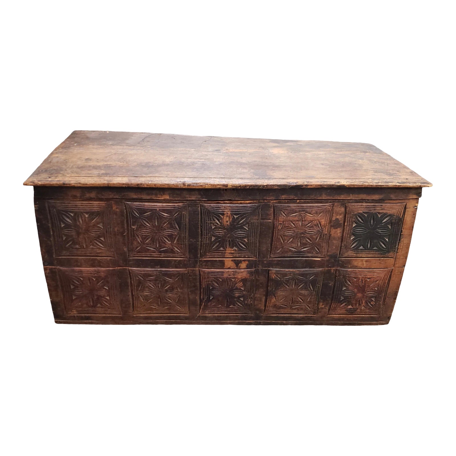 18th Century Carved European Chest | Chairish