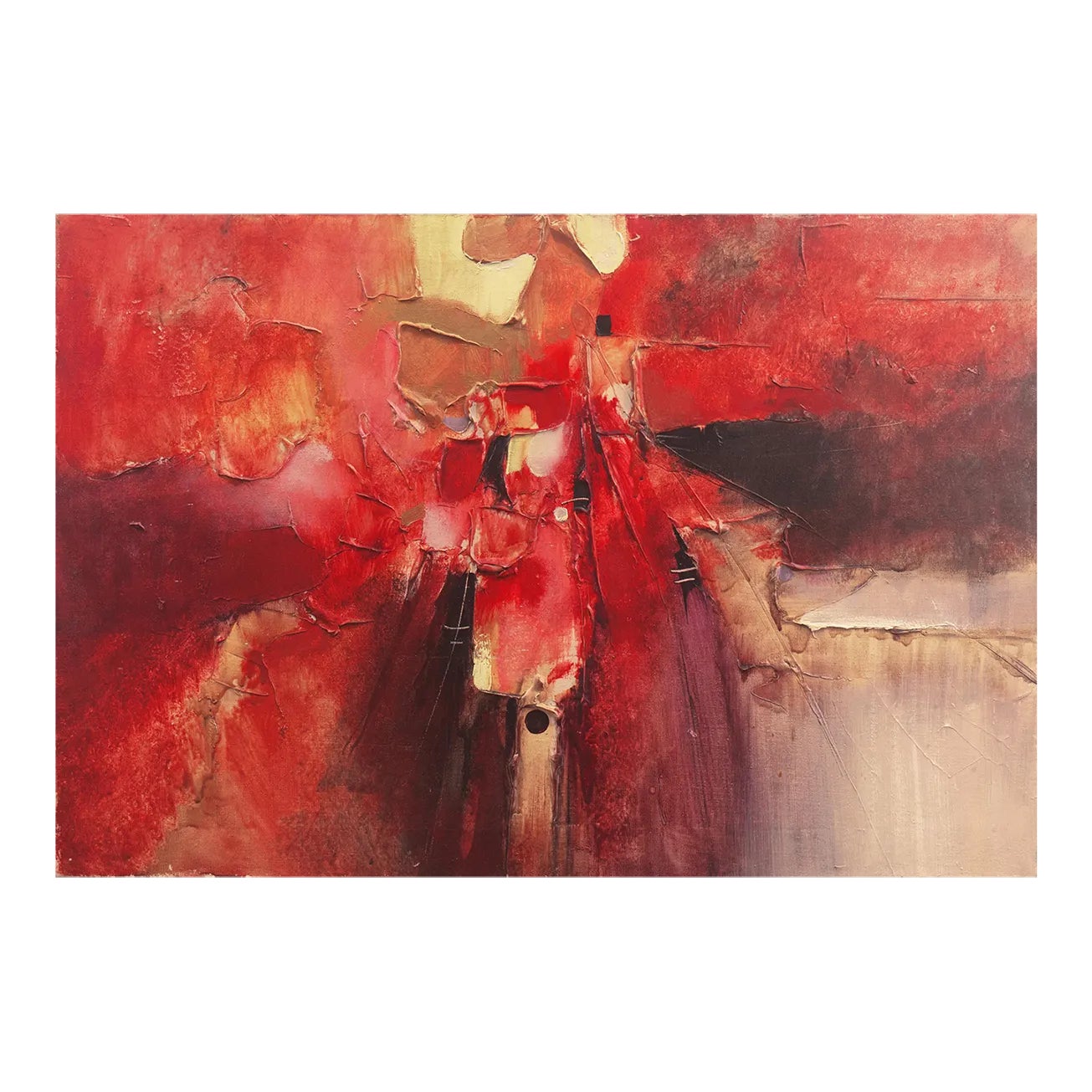 'Abstract, Scarlet & Ochre' by Mohammed Al Ablan, 1971, Saudi Society ...