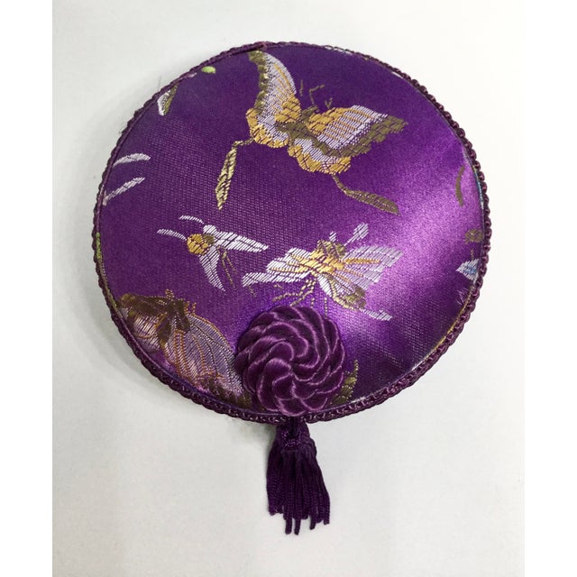 1980s Silk Covered Tasseled Trinket Jewelry Box | Chairish