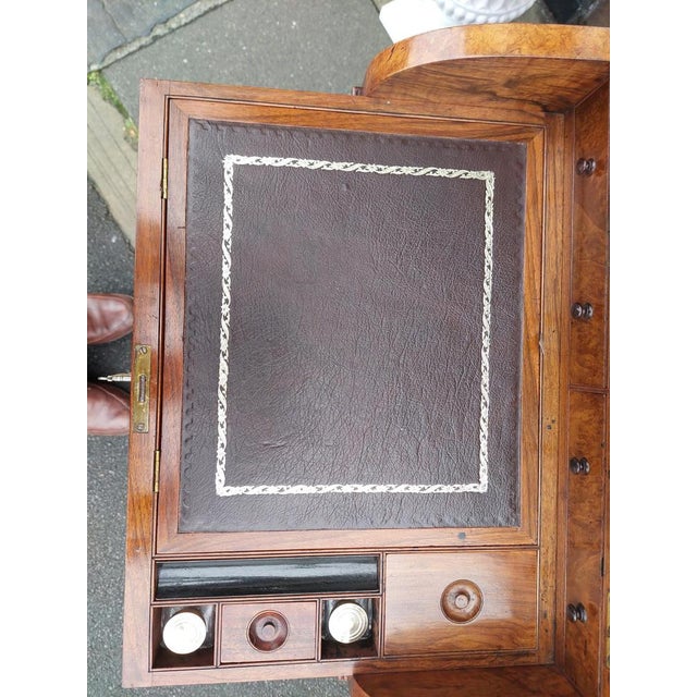 Victorian Secretaire in Burr Walnut | Chairish