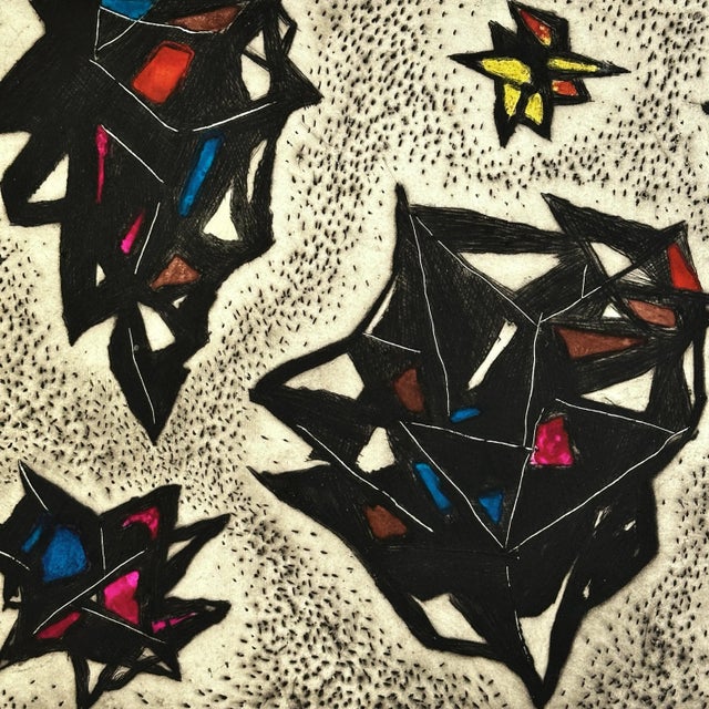 Richard Hood (1910-1995) - ‘Conglomerates’ Postmodern Hand Painted ...