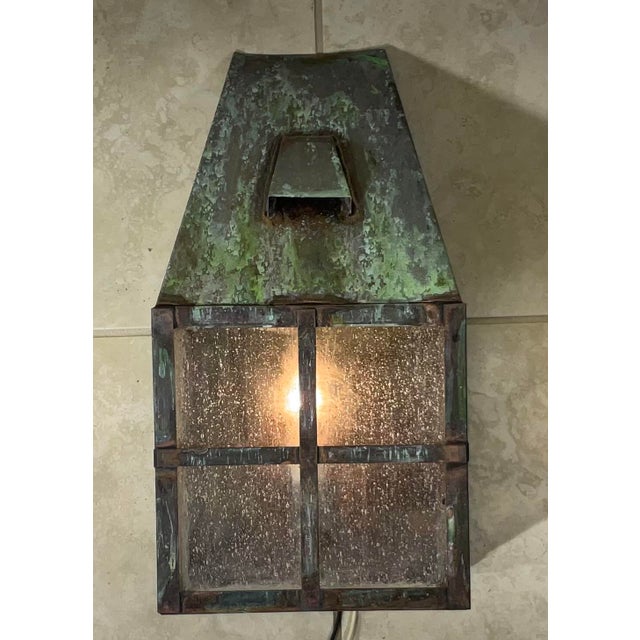 Single Wall Hanging Solid Brass Lantern | Chairish