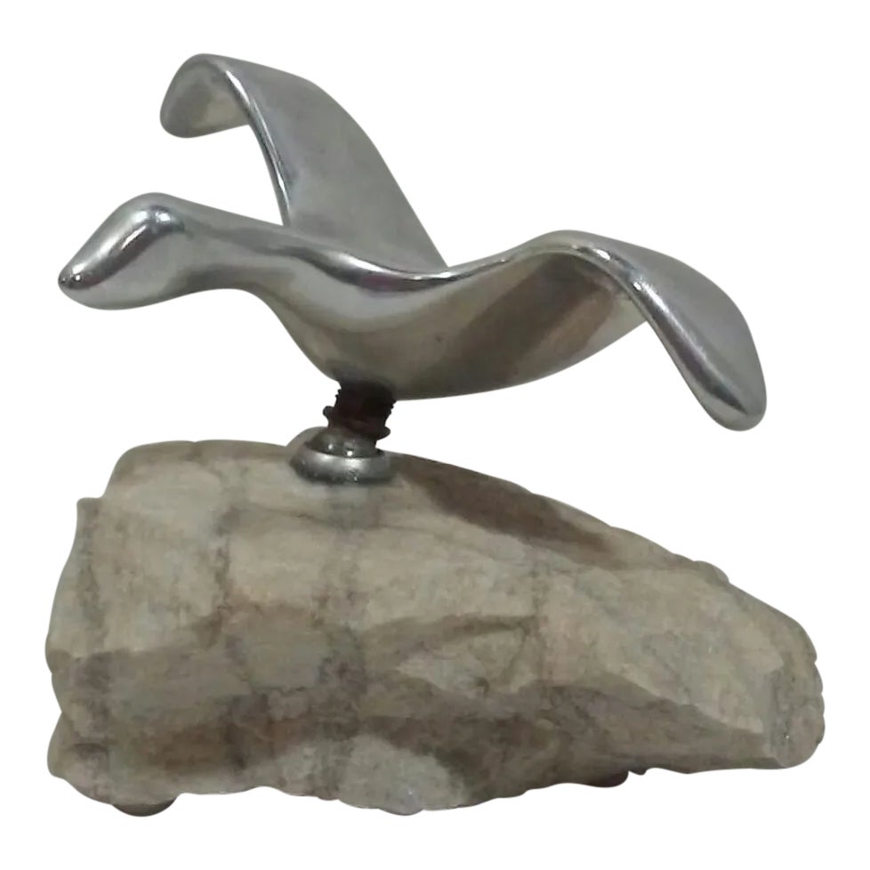 Mid Century Canadian Sculpture Steel Articulated Bird in Flight Stone ...