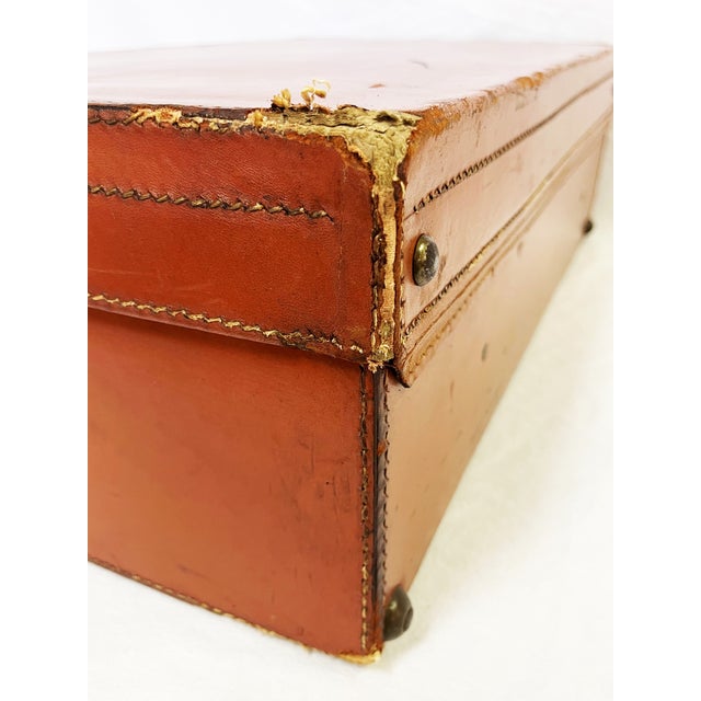 Antique Leather Motoring Travel Trunk Circa 1900's | Chairish