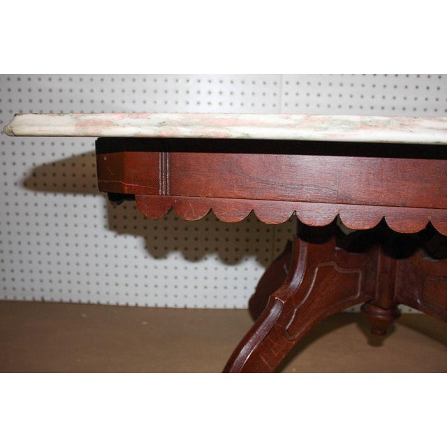 Vintage Victorian Eastlake Style Pink Marble Top Coffee Table | Chairish