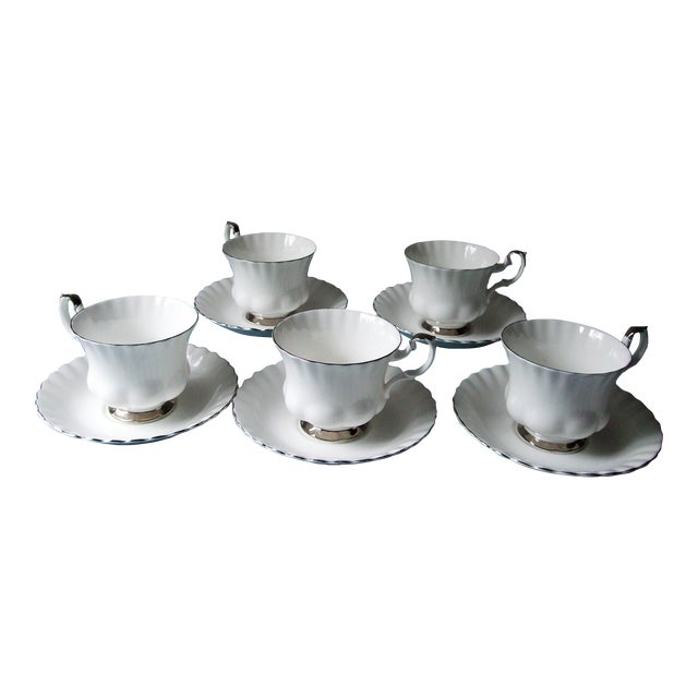 1960s Royal Albert Chantilly Bone China 5 Tea Cups and 5 Saucers ...