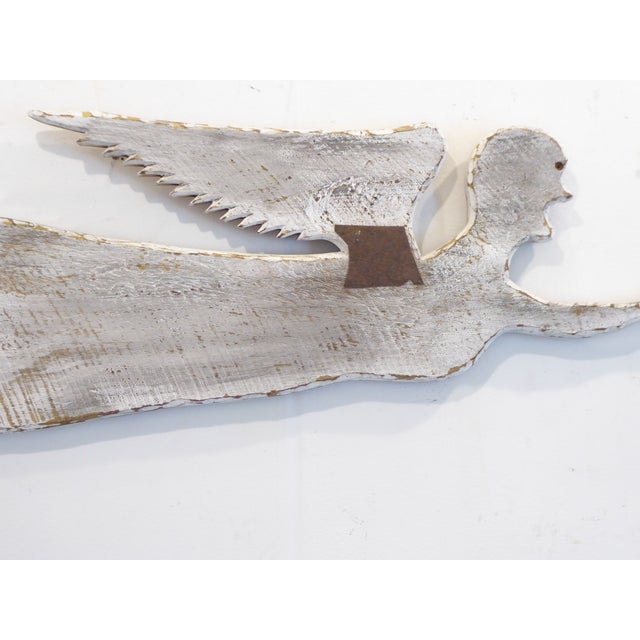 Vintage Rustic Wooden Angel | Chairish