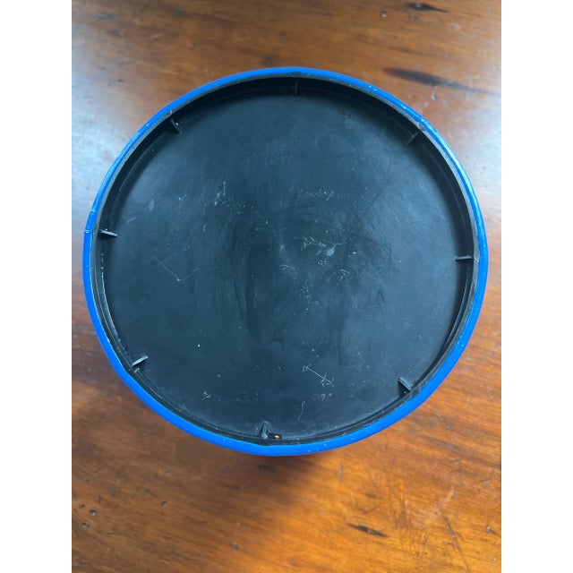 Vintage Blue Ice Bucket With Gold Handle | Chairish