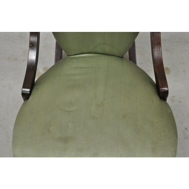 Vintage Victorian Small Mahogany Green Rocking Chair Rocker | Chairish