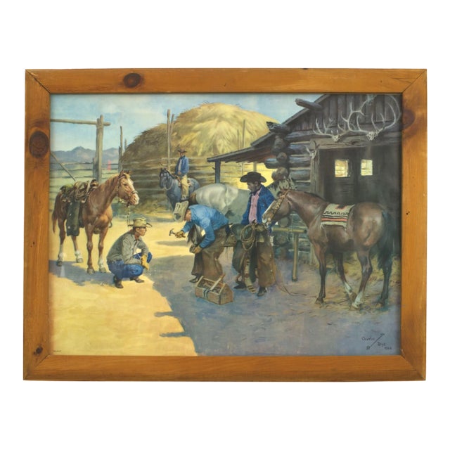 American Western Ranch Scene Print | Chairish