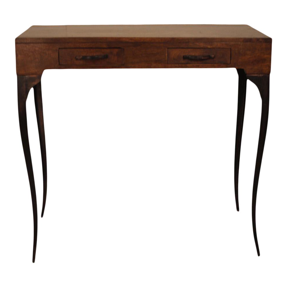 Melange Wooden Console Table With Cabriole Legs | Chairish