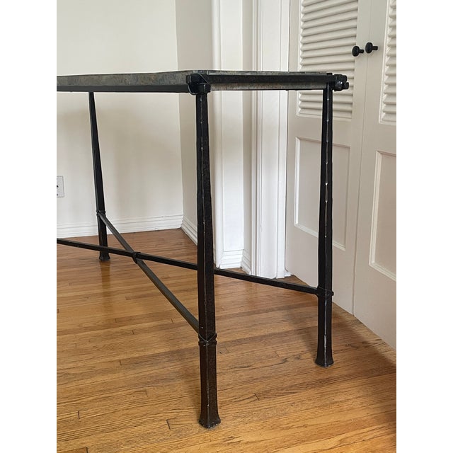 Iron & Marble Console Living Room Entry Table | Chairish