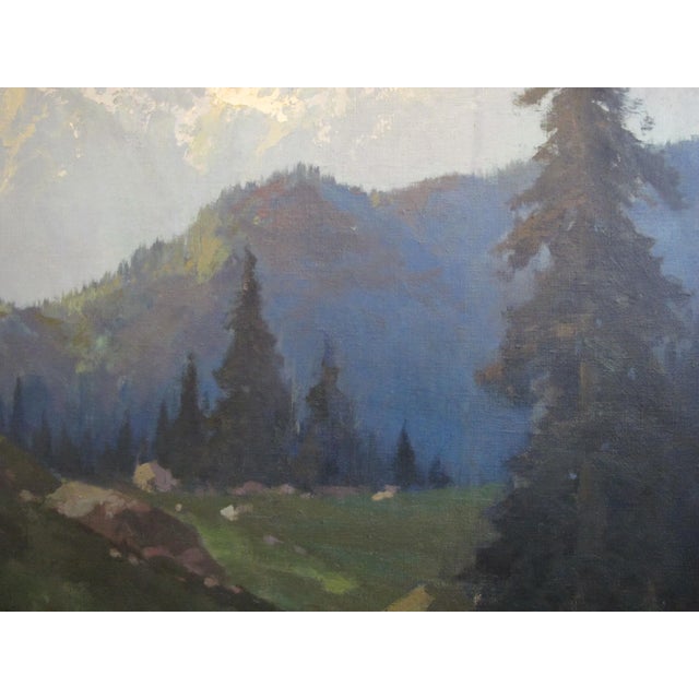 Ernest Henry Pohl Antique Gilt Frame Mountain Oil Painting Deep in the ...