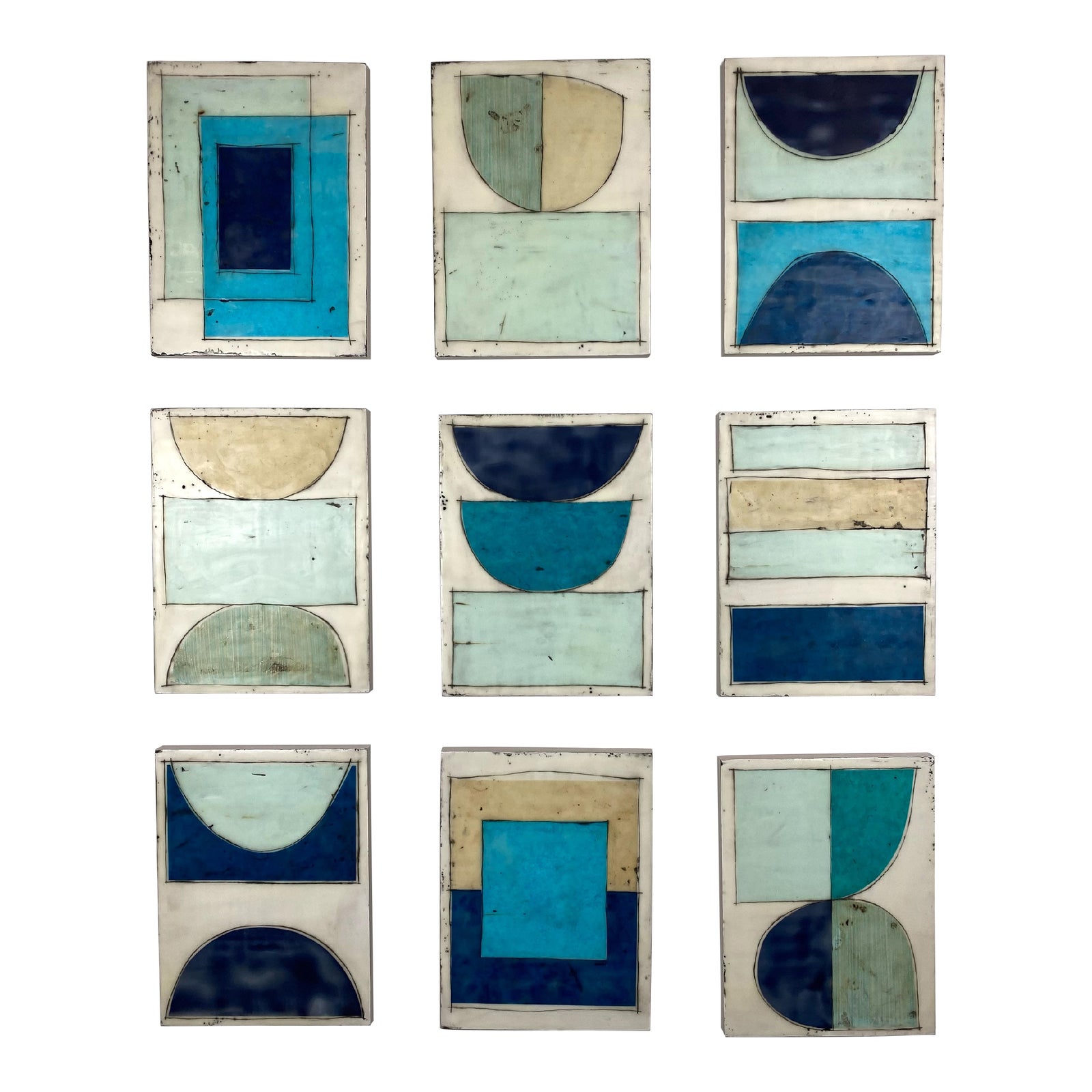 Encaustic Collage Installation by Gina Cochran, "Calypso" - 9 Panels ...