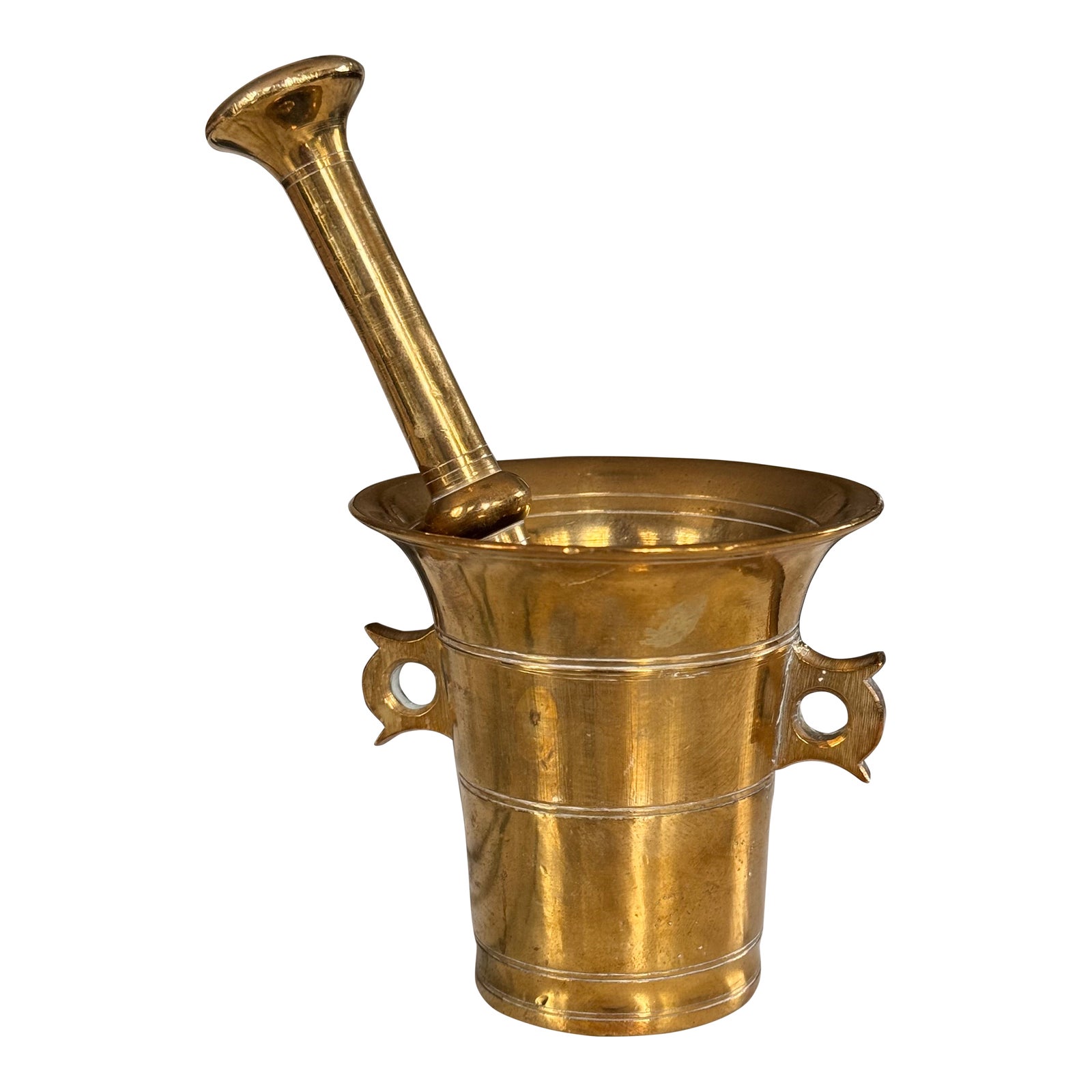 Vintage Brass Mortar and Pestle | Chairish