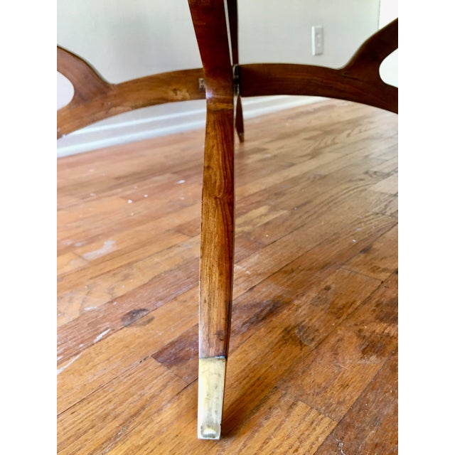 Mid-Century Large Turkish Round Brass Tray Table | Chairish