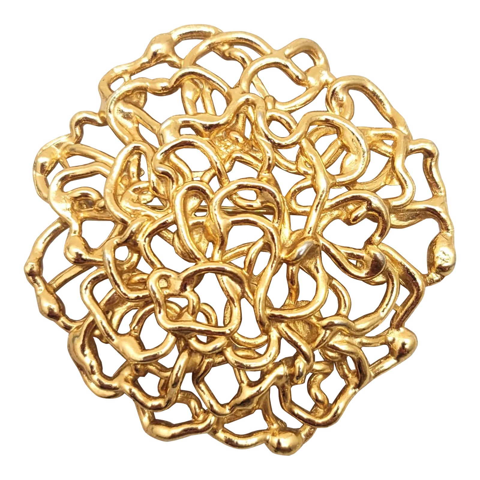 Vintage Signed Napier "Tangled Gold" Brooch, Circa 1967 Ad Piece | Chairish