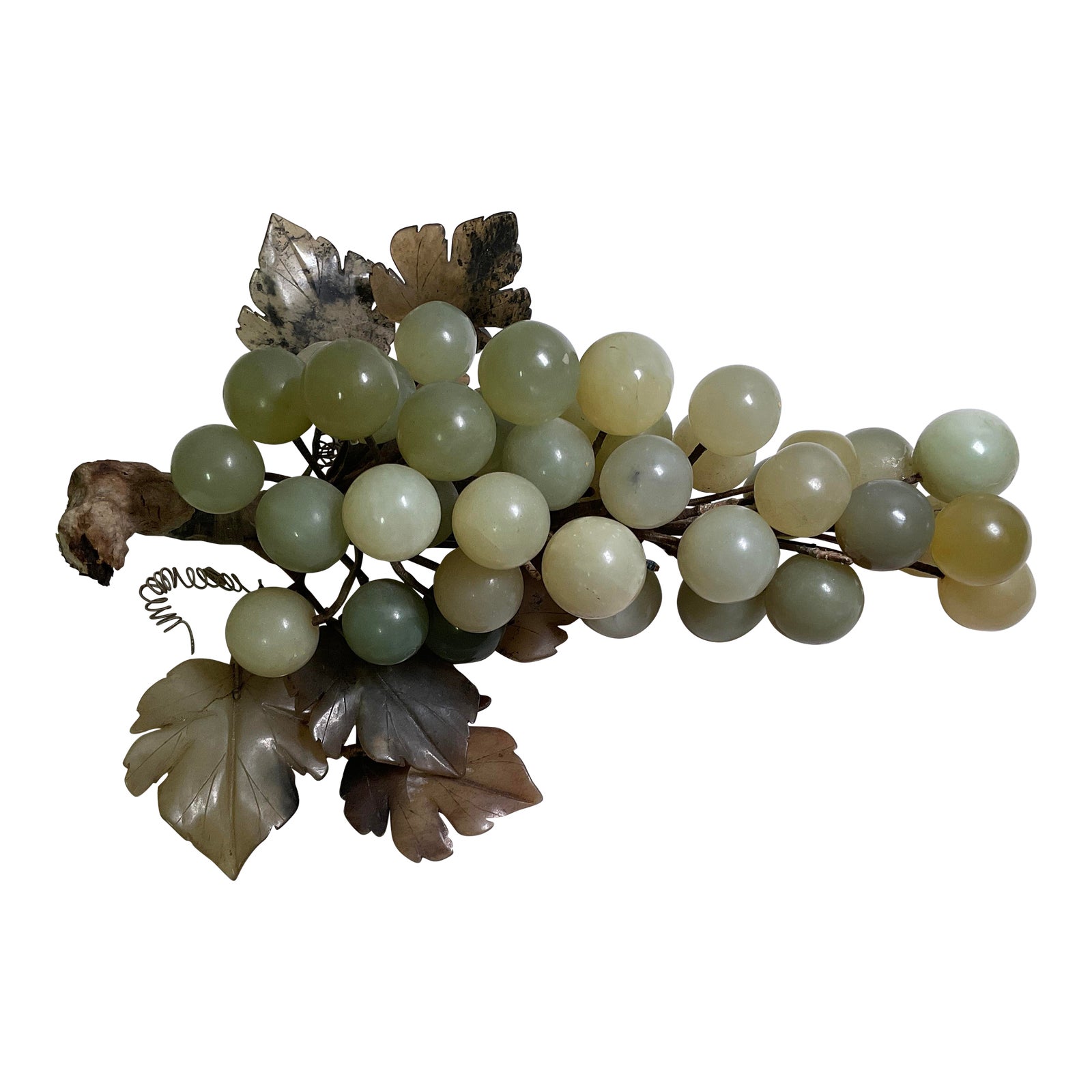 Vintage Jade Stone Grape Cluster | Chairish