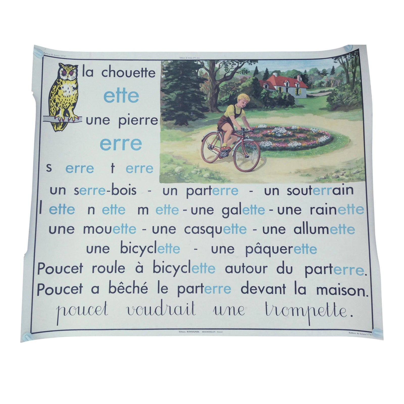 French Lesson Poster, Double Sided | Chairish
