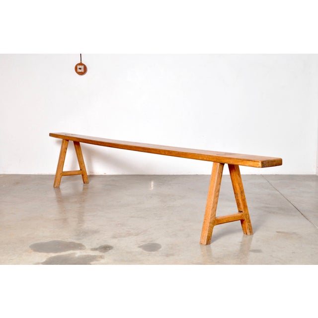 Long Oak Country Bench, Switzerland Mid 19th Century | Chairish