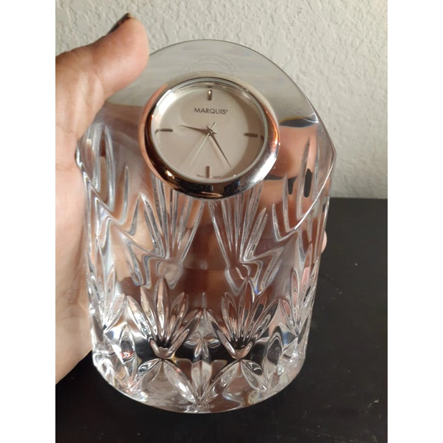 1980s Marquis Waterford Crystal Caprice Desk Paperweight Clock | Chairish