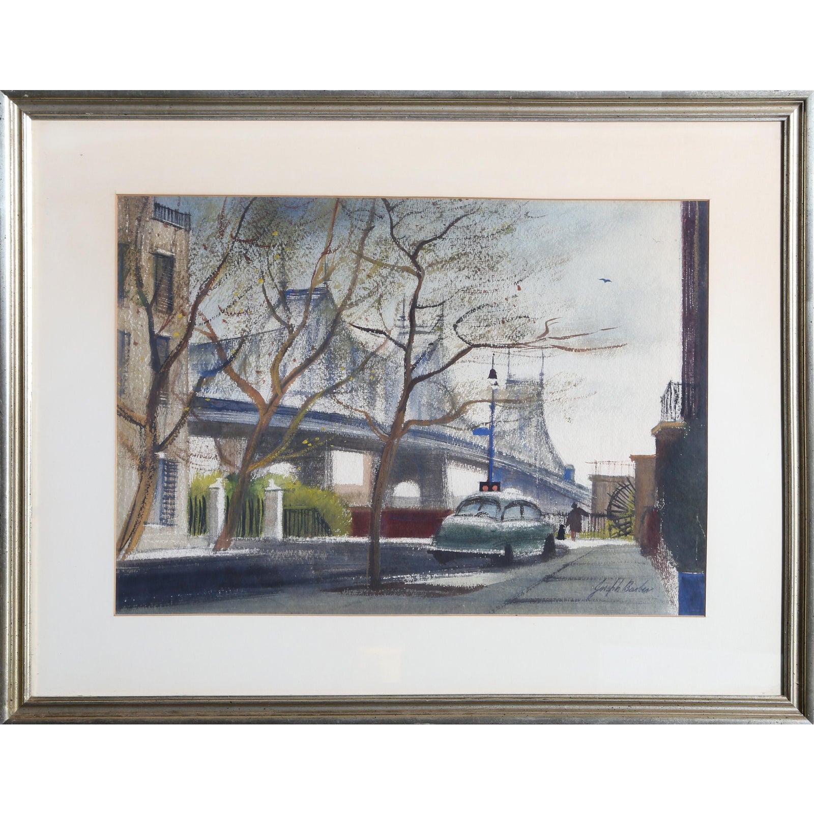 Joseph Barber, Lower East Side, Watercolor and Pastel on Paper, Signed ...