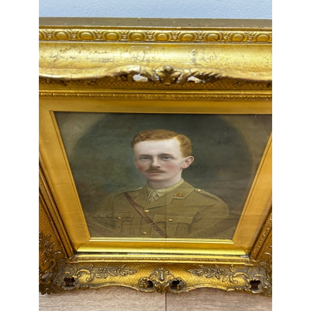 Military Ww1 Oil Painting Portrait British Army Soldier Green Dress ...