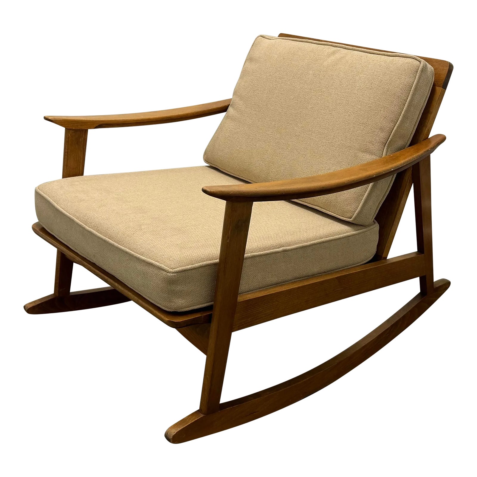 1960s Mid Century Modern Danish Style Rocking Arm Chair | Chairish