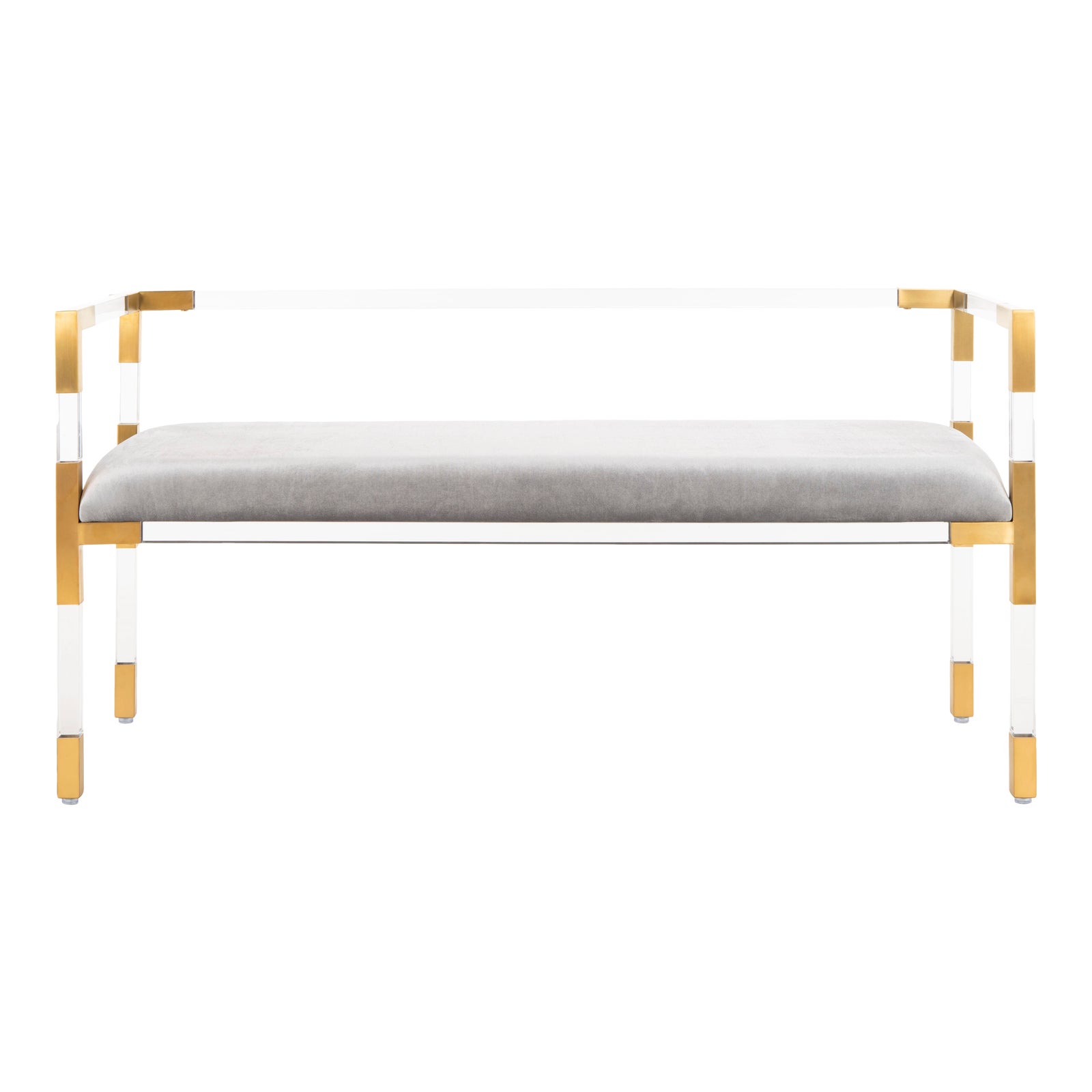 Acrylic Bench in Grey | Chairish