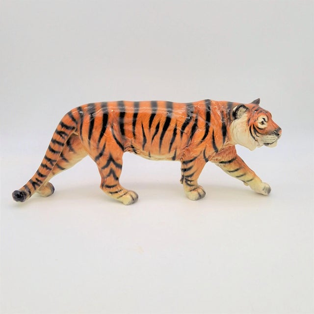 Tiger Figurine in Porcelain by Göbel, 1970s | Chairish