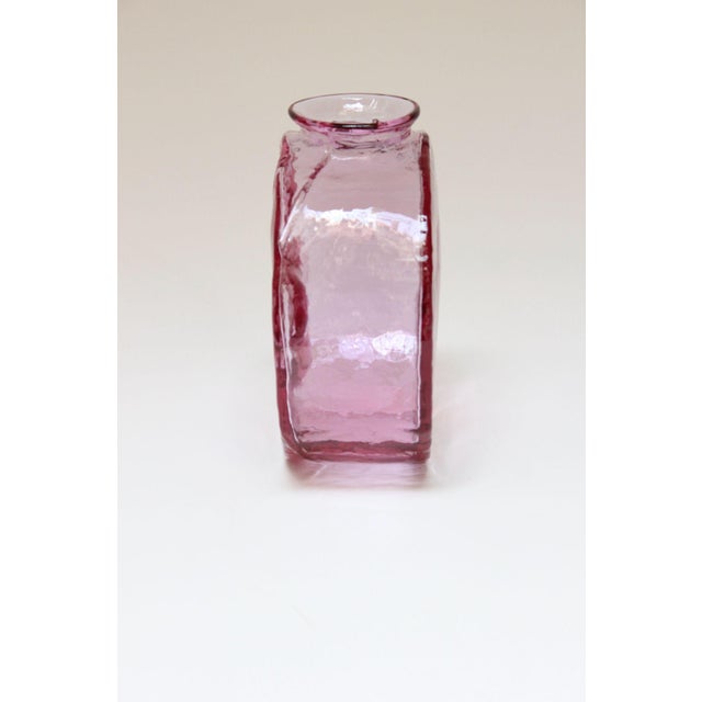 Vintage Blown Glass "Clover" Vase by Joel Myers for Blenko in Rosé ...