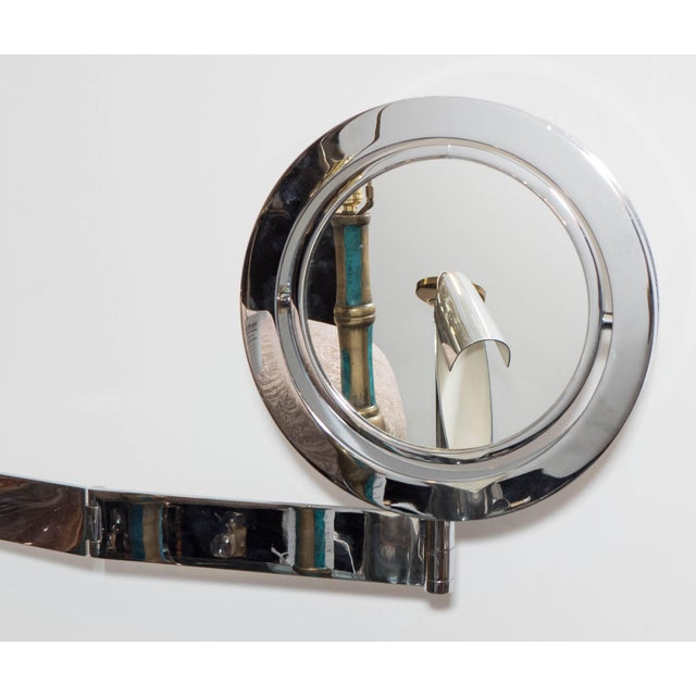 Adjustable Wall-Mounted 'Saturn Mirror' in Chrome | Chairish