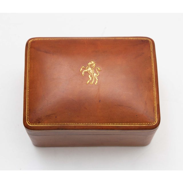 Vintage Traditional Italian Leather Boxes - Set of 6 | Chairish