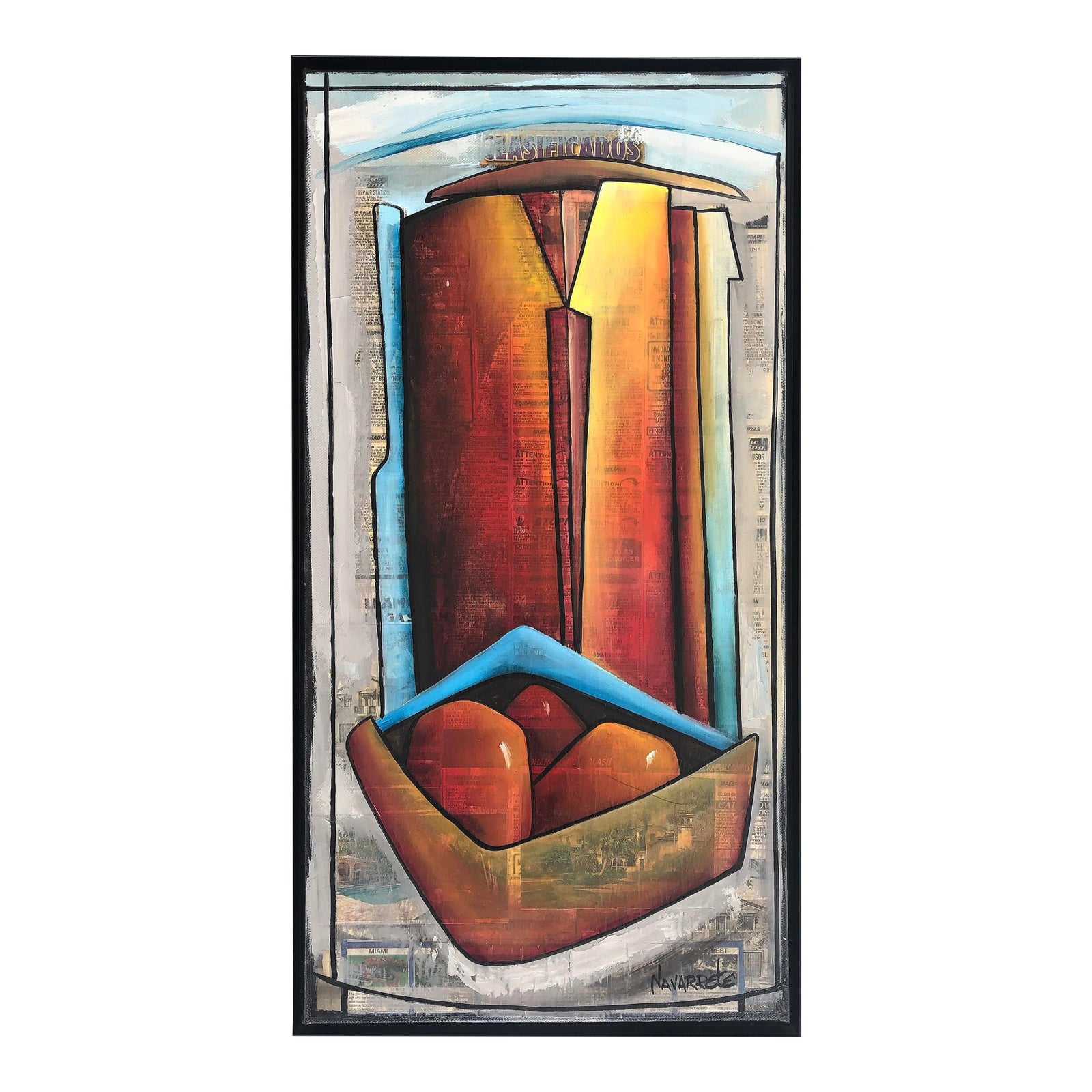 Abstract Mixed Media Painting, Juan Navarette | Chairish