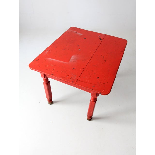 Antique Painted Red Table | Chairish