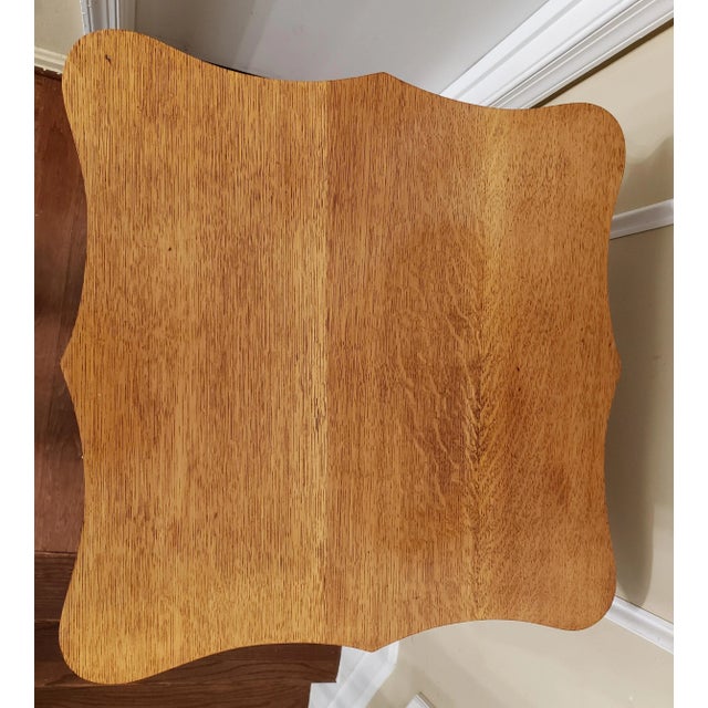 19th Century Two-Tier Solid Oak Accent Table | Chairish